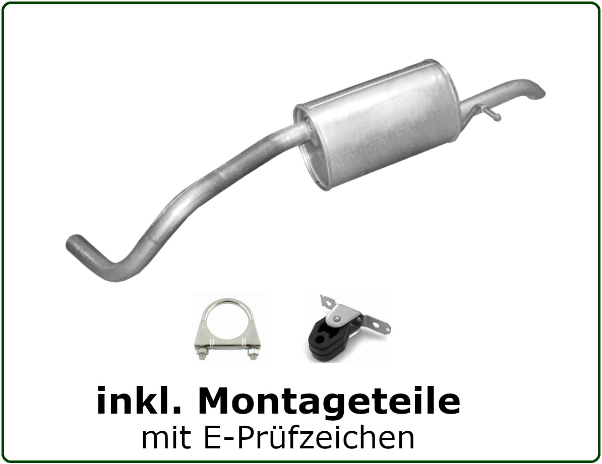 Endschalldämpfer für VW Polo (6R) 1.2 60 PS und 70 PS 2009-2014 Auspuff ...